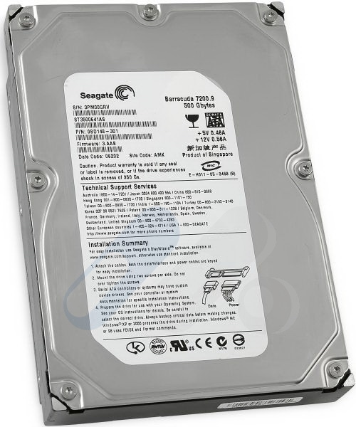 Накопитель ST3500641AS Seagate 500GB. Цены, сроки